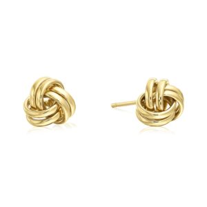 tilo jewelry 14k gold polished love knot stud earrings - 7mm- push back- yellow gold…