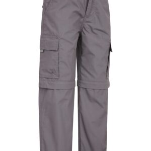 Mountain Warehouse Active Kids Zip Off Hiking Pants - Boys & Girls Dark Grey 9-10 Years