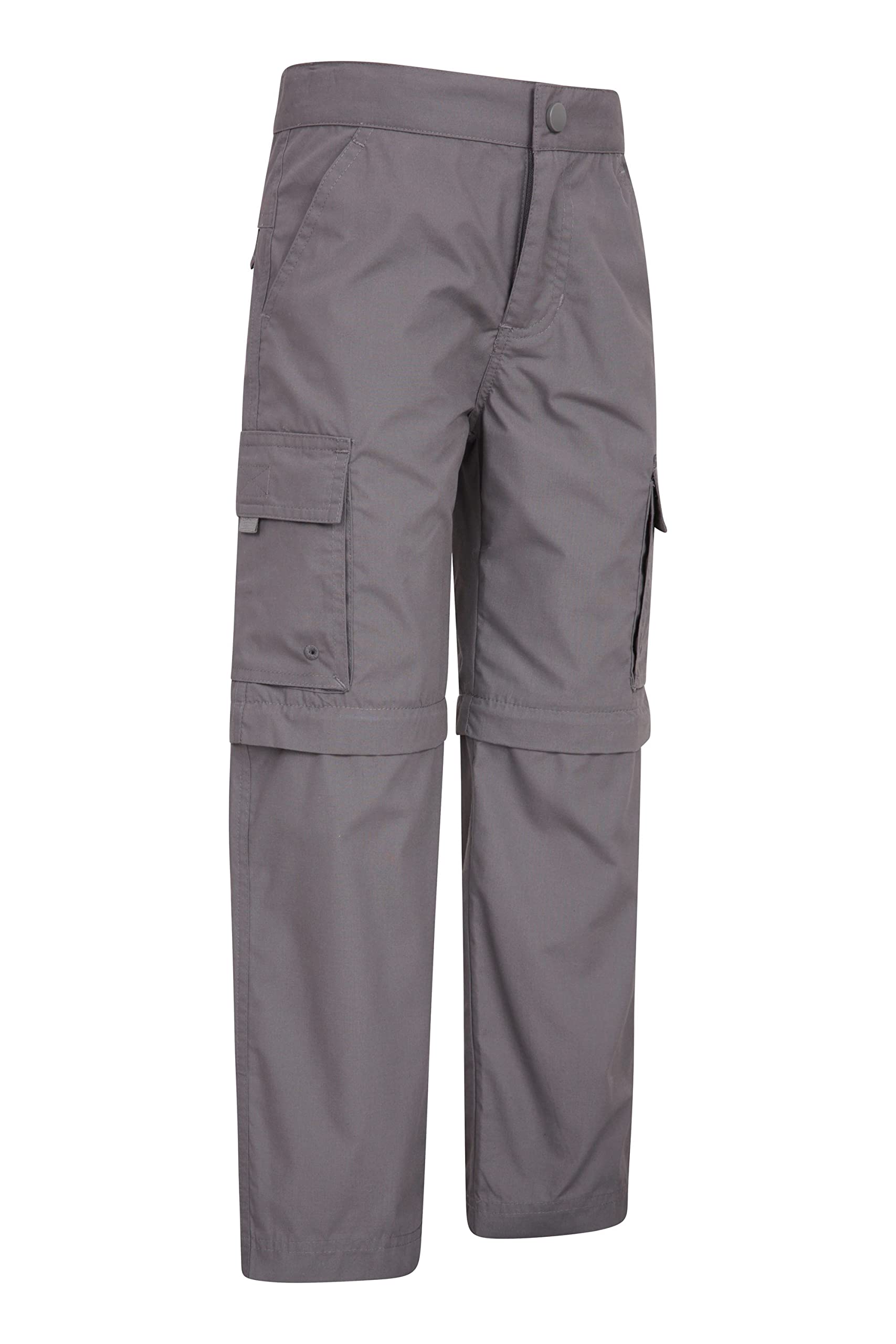 Mountain Warehouse Active Kids Zip Off Hiking Pants - Boys & Girls Dark Grey 9-10 Years