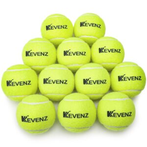 kevenz 12-pack green advanced training tennis balls,practice ball (interlocked wool fiber)