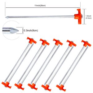 ABCCANOPY Tent Stakes Camping Tent Stakes, 10pc-Pack (Orange)