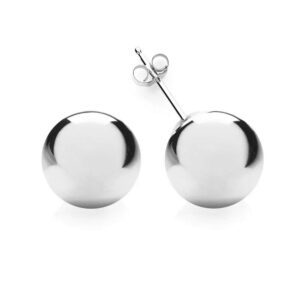 nyc sterling silver bead ball studs – 3mm-10mm earrings-plain round polished hypoallergenic studs for women, girls (3mm to 10mm)