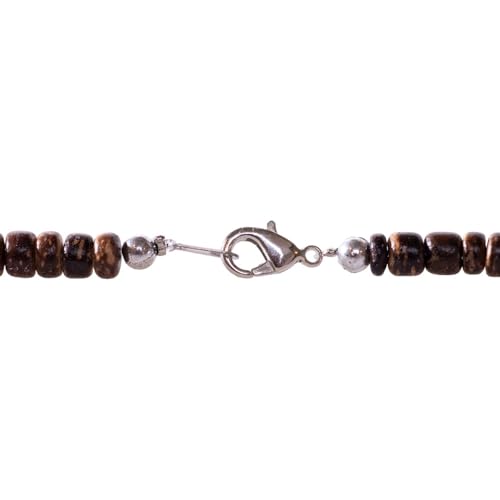 BlueRica Wood Surfboard on Brown Coconut Shell Beads Necklace