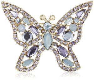 napier "giftables" boxed silver-tone and blue purple butterfly pin