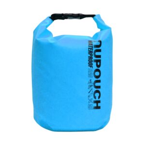 nupouch waterproof dry bag for camping, beach, kayaking, boating & outdoor activities, 5 l, light blue