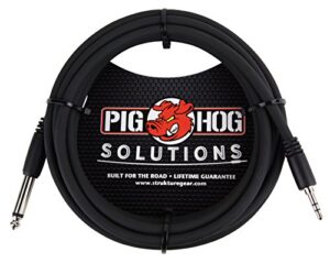 pig hog px-35t4m 3.5mm trs to 1/4" mono instrument cable, 10 feet