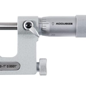 Accusize Industrial Tools 0-1'' x 0.0001'' Multi Anvil Micrometer in Fitted Box, P101-S100