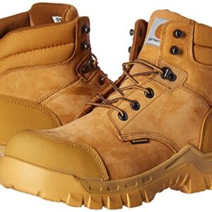 Carhartt Men's 6" Rugged Flex Waterproof Breathable Composite Toe Leather Work Boot CMF6356, Wheat, 11 W US