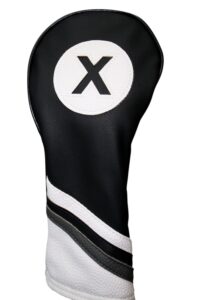 golf headcover black and white leather style #x fairway head cover fits fairway wood clubs