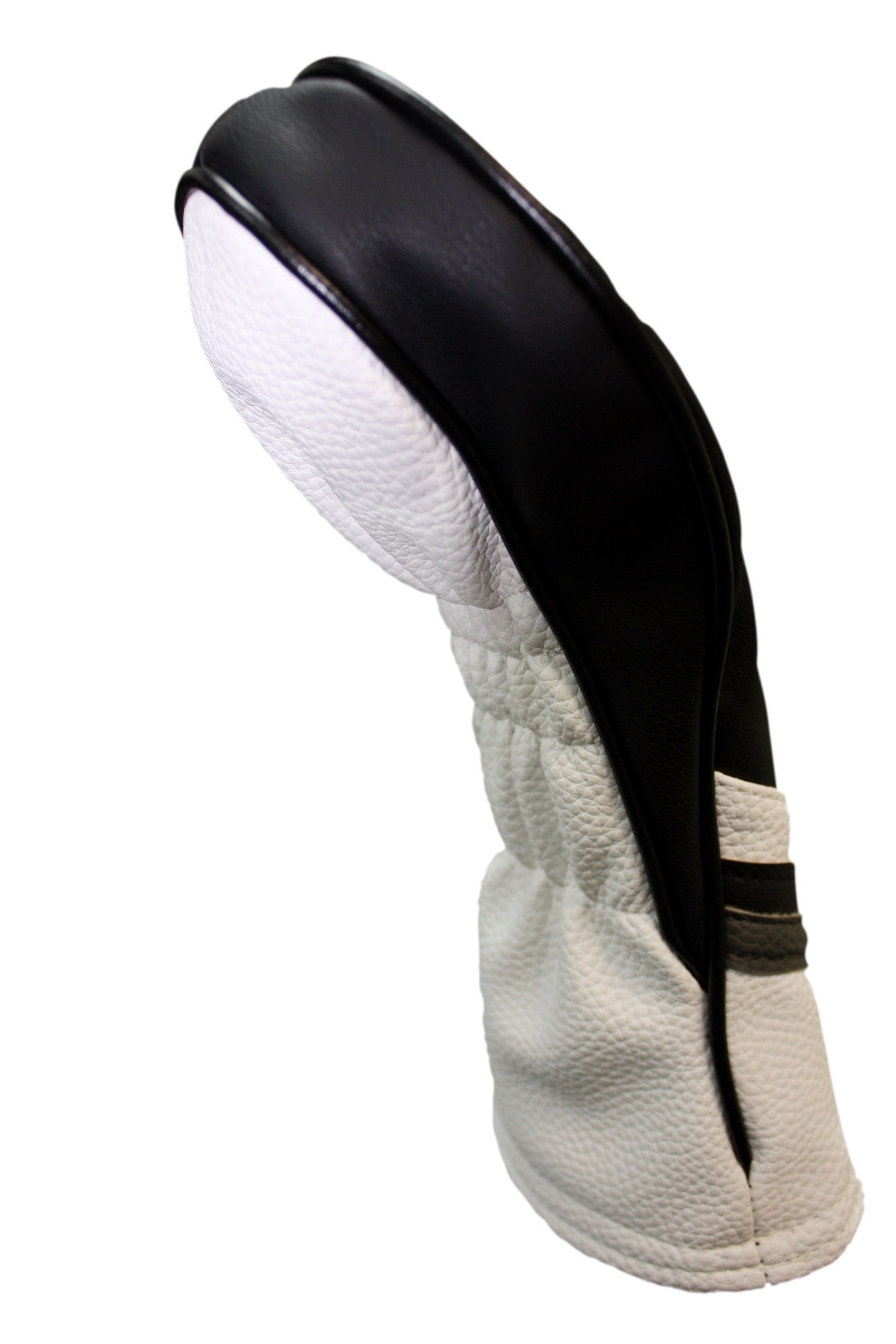 Golf Headcover Black and White Leather Style #X Fairway Head Cover Fits Fairway Wood Clubs