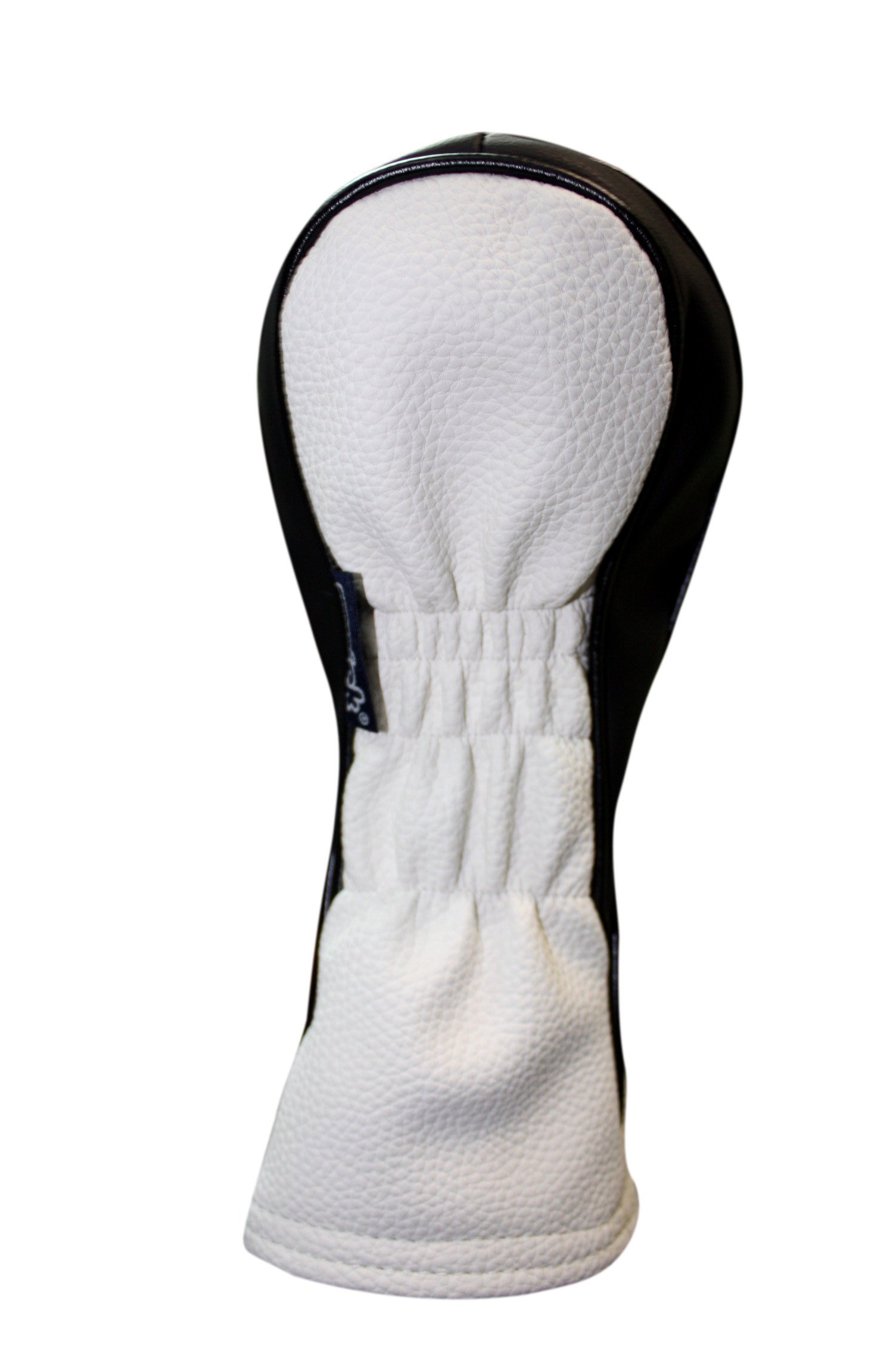 Golf Headcover Black and White Leather Style #X Fairway Head Cover Fits Fairway Wood Clubs