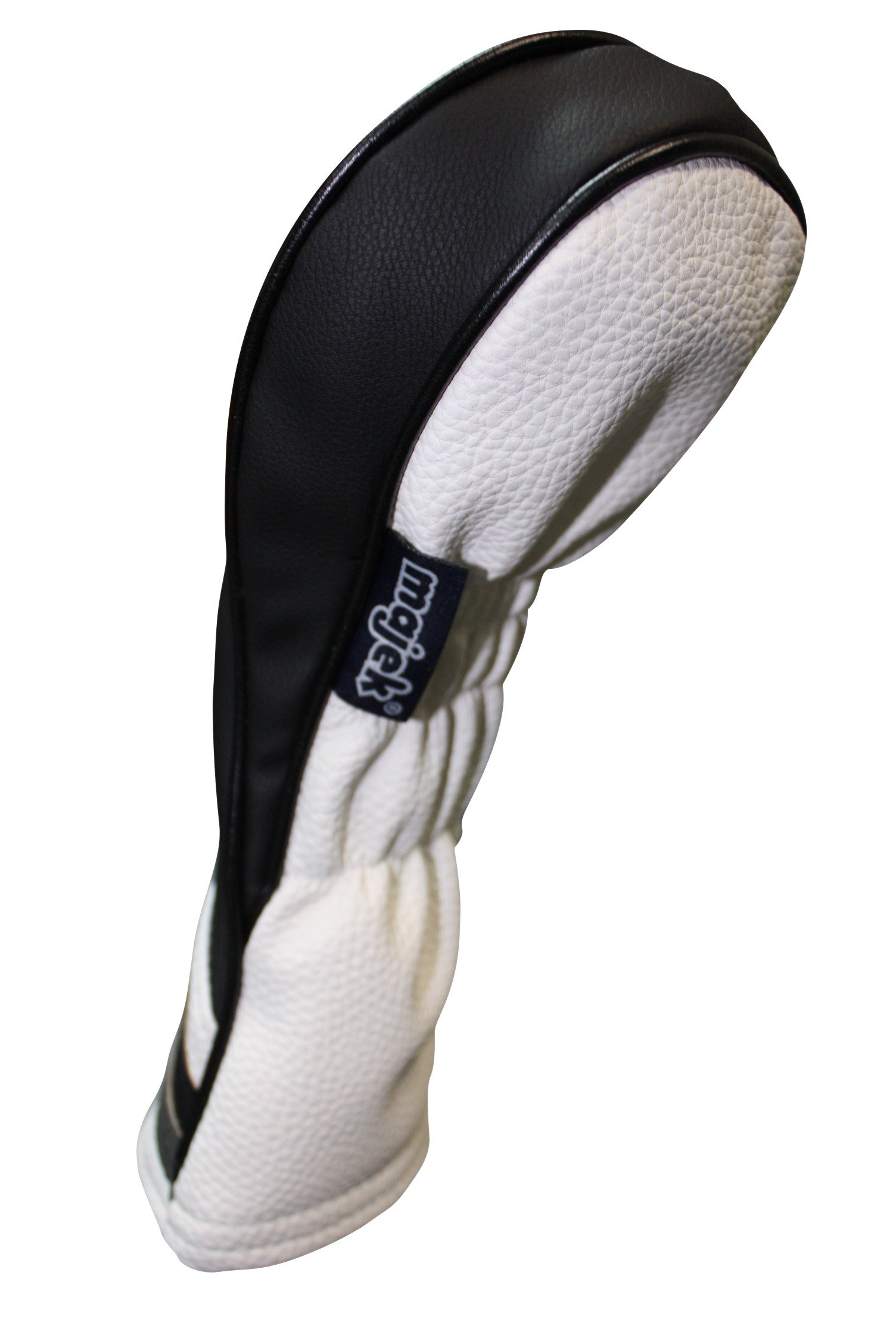 Golf Headcover Black and White Leather Style #X Fairway Head Cover Fits Fairway Wood Clubs