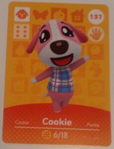 nintendo animal crossing happy home designer amiibo card cookie 137/200 usa version