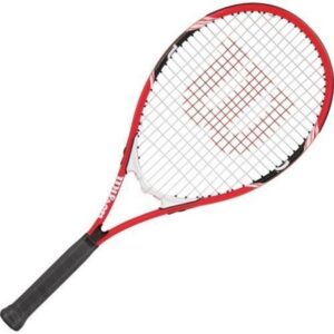 Wilson Federer Adult Recreational Tennis Racket - Grip Size 3 - 4 3/8", Red/White/Black