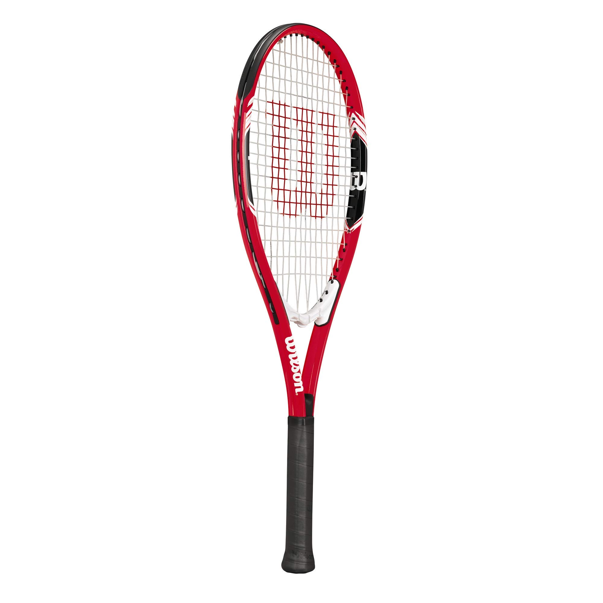 Wilson Federer Adult Recreational Tennis Racket - Grip Size 3 - 4 3/8", Red/White/Black