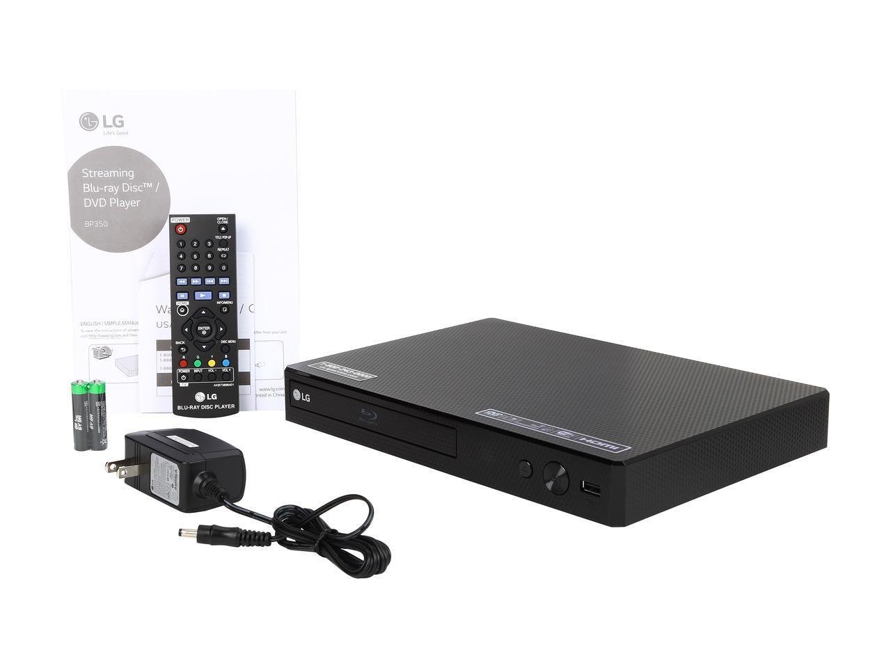 LG BP350 Blu-ray Player with Streaming Services and Built-in Wi-Fi, Black