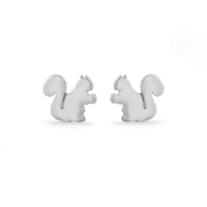 boma jewelry sterling silver matte squirrel stud earrings