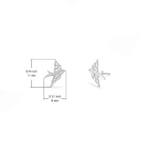 Boma Jewelry Sterling Silver Flying Bird Stud Earrings