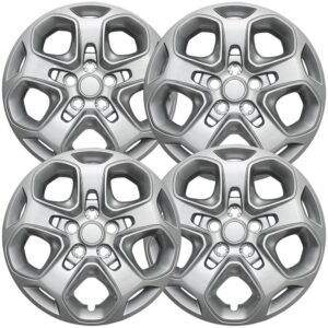 Hubcaps for Ford Fusion 2010-2012 Set of 4 Pack 17" Inch Silver Auto Wheel Covers, OEM Genuine Factory Aftermarket Replacement, ABS - Easy Snap On