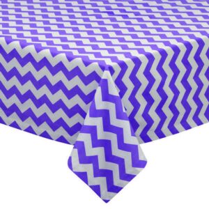 runner linens factory square chevron tablecloth 54x54 inches (purple & white)