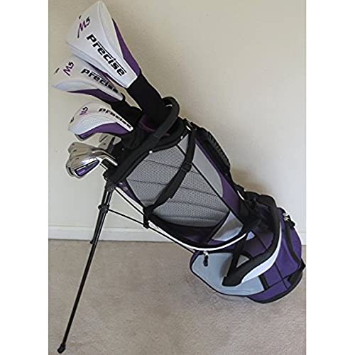 Ladies Golf Set Complete Womens Driver, Fairway Wood, Hybrid, Irons Putter & Bag Purple Color Right Handed