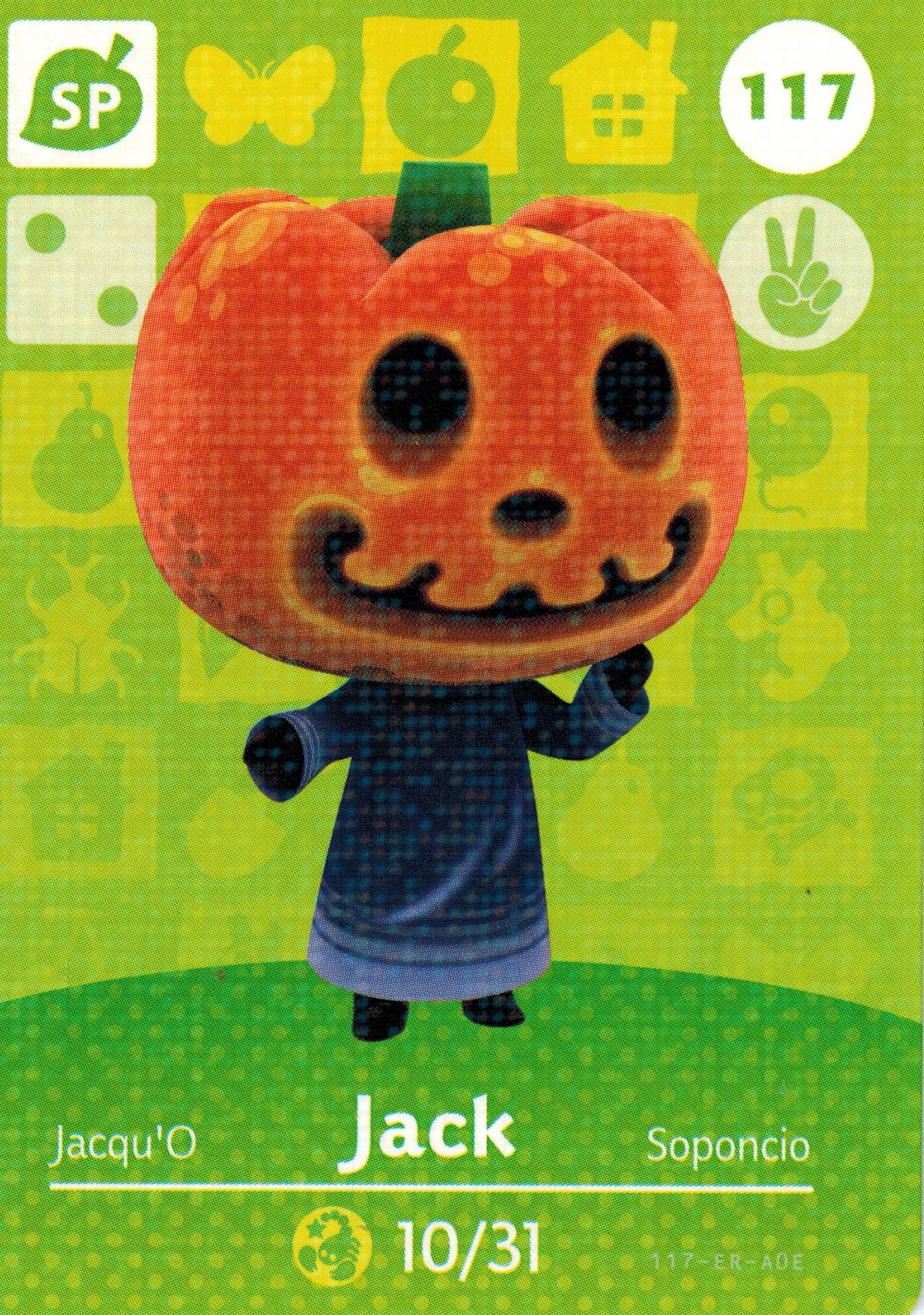 Nintendo Animal Crossing Happy Home Designer Amiibo Card Jack 117/200 USA Version