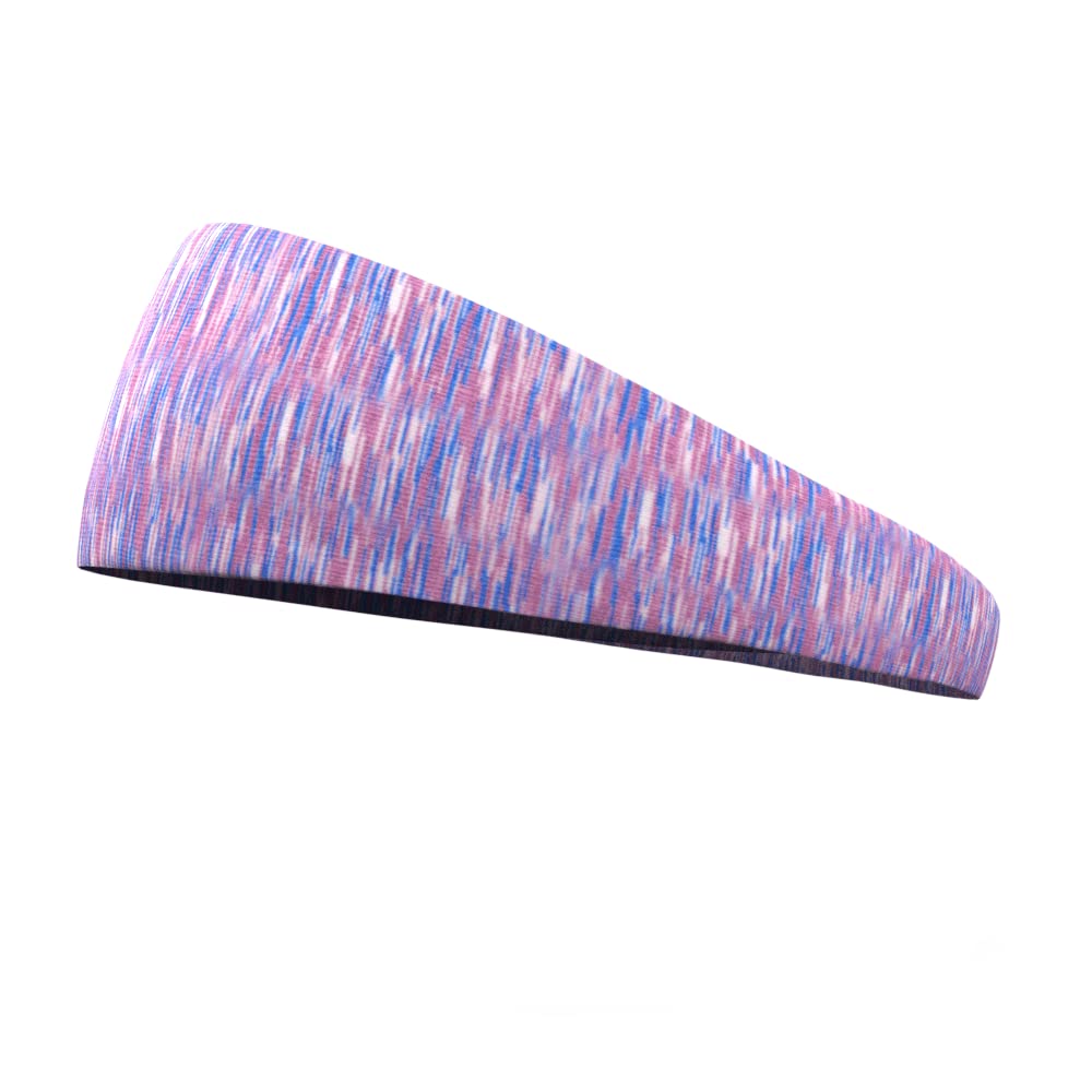 Bondi Band Headbands for Women, 4 Inch Tapered Running Headbands That Stay In Place, Absorbent, Moisture Wicking, Colorful Static Print, Mauve / Blue