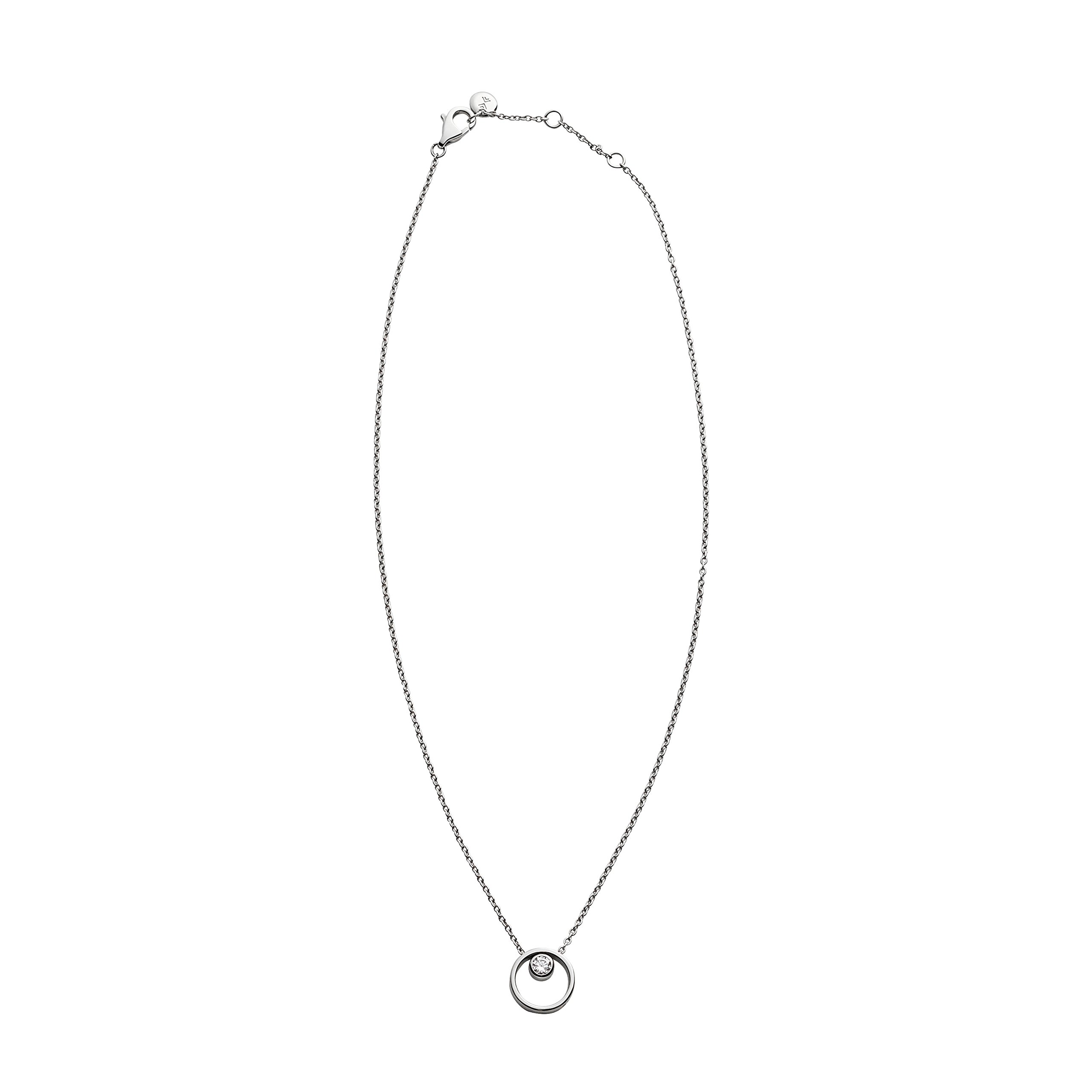 Skagen Women's Kariana Silver Tone Stainless Steel Circle Pendant Necklace (Model: SKJ0833040)