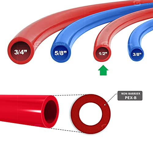 Starter Kit for 1/2-In Pex with Crimper & Cutter Tools - Set includes Brass Elbow & Coupling Fittings, Cinch Clamps, Half Clamps, and 2 Rolls of 1/2-In X 100ft PEX Tubing