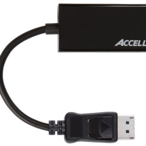 Accell DP to HDMI Adapter - DisplayPort 1.2 to HDMI 2.0 Active Adapter - 4K UHD @60Hz, 3D Resolutions up to 1920x1080@120Hz, Black (B086B-011B)