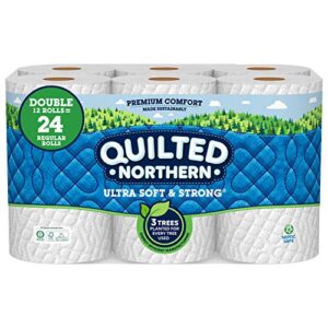 quilted northern ultra soft & strong toilet paper, double rolls, 2-ply, 12 count (pack of 1)