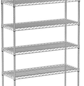 PayLessHere 6 Tier Commercial Grade Wire Shelving Unit Metal Shelf organizer Heavy Duty Storage Unit Wire Rack NSF Certification 2100LBS Capacity with Wheels-18x48x72