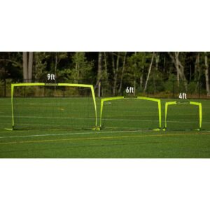 Franklin Sports Blackhawk Backyard Soccer Goal - Portable Kids Soccer Net - Pop Up Folding Indoor + Outdoor Goals - 9' x 5'6" - Optic Yellow