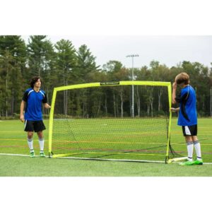 Franklin Sports Blackhawk Backyard Soccer Goal - Portable Kids Soccer Net - Pop Up Folding Indoor + Outdoor Goals - 9' x 5'6" - Optic Yellow