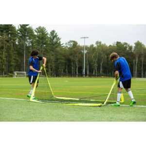 Franklin Sports Blackhawk Backyard Soccer Goal - Portable Kids Soccer Net - Pop Up Folding Indoor + Outdoor Goals - 9' x 5'6" - Optic Yellow