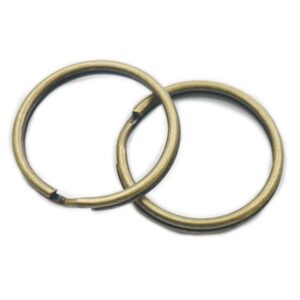 100 pcs keychain ring keyring connector round edged split buckle bronze 1" 25mm