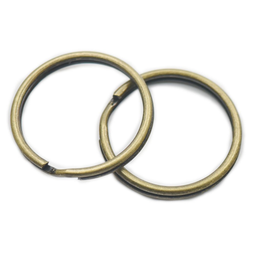 100 Pcs Keychain Ring Keyring Connector Round Edged Split Buckle Bronze 1" 25mm