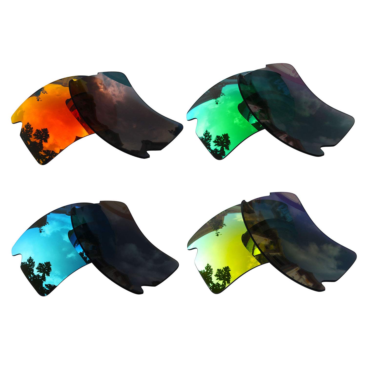 ACOMPATIBLE 4 Pair Replacement Polarized Lenses for Oakley Flak 2.0 XL Sunglasses Pack P5