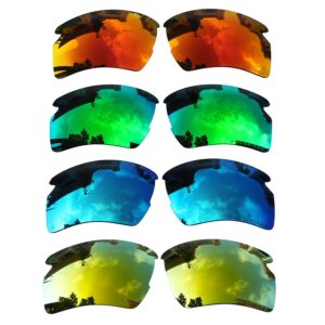 ACOMPATIBLE 4 Pair Replacement Polarized Lenses for Oakley Flak 2.0 XL Sunglasses Pack P5