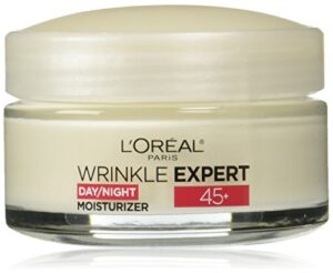 l'oreal paris wrinkle expert 45+ anti-aging face moisturizer with retino-peptide, non-greasy, suitable for sensitive skin, 1.7 fl. oz