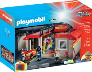 playmobil take along fire station playset