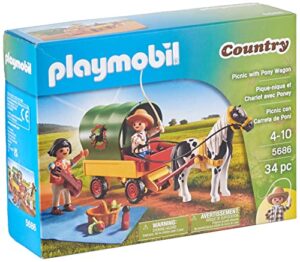 playmobil picnic with pony wagon playset