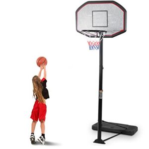 giantex portable basketball hoop stand, adjustable height 6.5-10 ft, 43inch backboard, portable basketball hoop & goal basketball system stand for kids youth indoor outdoor use