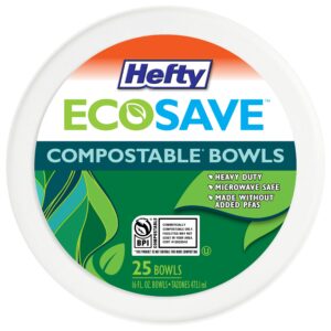 hefty ecosave compostable bowl, 16 ounce , 25 count