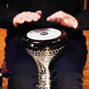 Meinl Percussion Aluminum Doumbek Egyptian Goblet Drum, Hand Engraved — Made in Turkey — Synthetic Head, 2-Year Warranty (HE-2018)