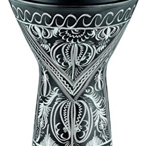 Meinl Percussion Aluminum Doumbek Egyptian Goblet Drum, Hand Engraved — Made in Turkey — Synthetic Head, 2-Year Warranty (HE-2018)