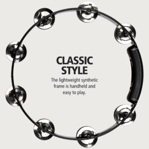 Meinl Percussion Tour Tambourine with Stainless Steel Jingles-NOT Made in China-Black, 10" ABS Plastic Frame, 2-Year Warranty, (HTT10BK)