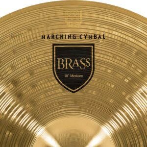 Meinl 18” Marching Cymbal Pair with Straps - Brass Alloy Traditional Finish - Made In Germany, 2-YEAR WARRANTY (MA-BR-18M)