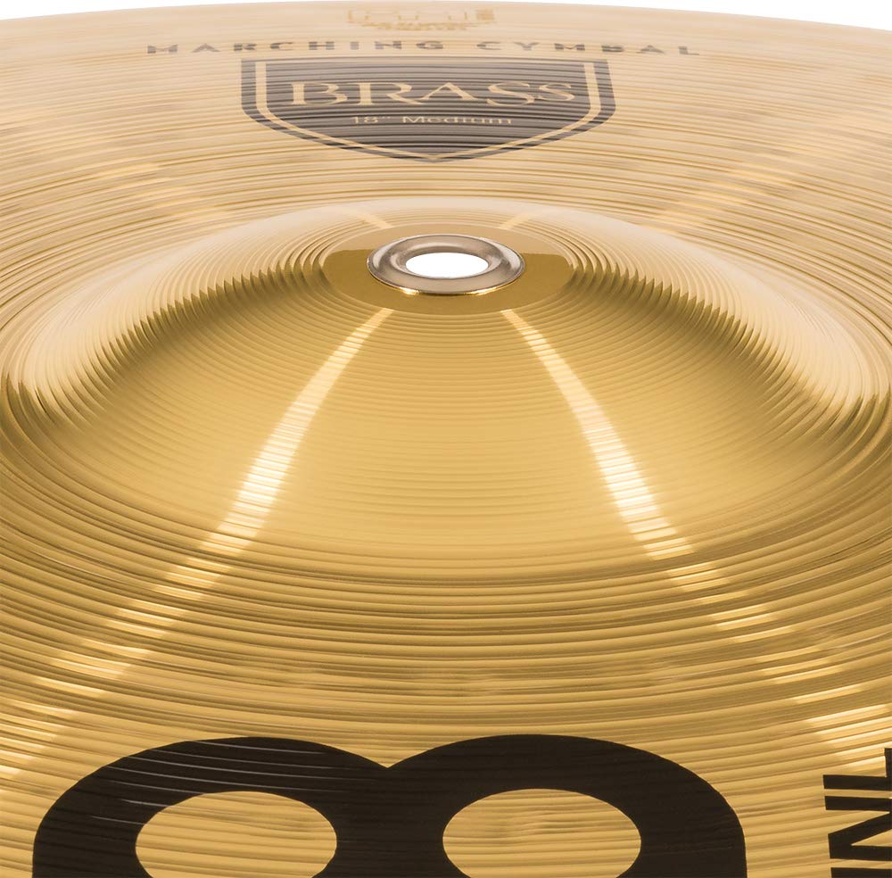 Meinl 18” Marching Cymbal Pair with Straps - Brass Alloy Traditional Finish - Made In Germany, 2-YEAR WARRANTY (MA-BR-18M)