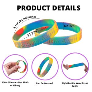 Fundraising For A Cause | Autism Awareness Silicone Bracelet – Inexpensive Asperger’s & Autism Awareness Rubber Wristband - Autism Jelly Bracelet (1 Bracelet)